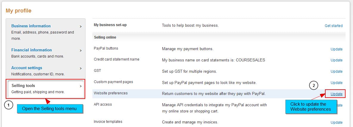 Setup PayPal Payments